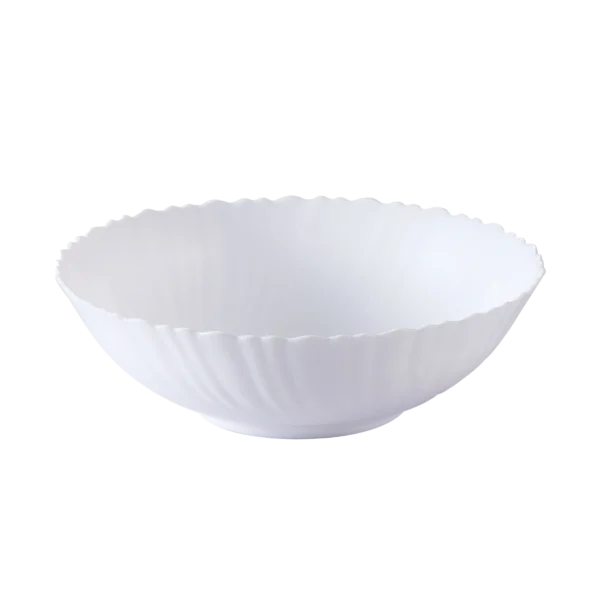 Lace-Edge Opal Glass Bowl | Deep Serving Bowl 4-10 Inch