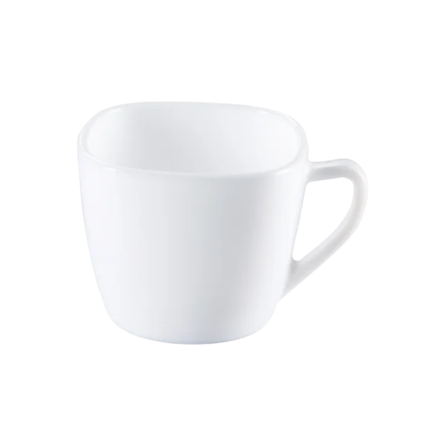 Square Cup - Opal Glass Drinkware | 220ml/100ml Capacity